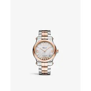 Chopard Happy Sport 18ct Rose Gold, Stainless Steel And Diamond Watch - 18-carat Rg & Ss