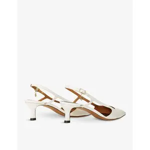 Maje Fayna Pointed-toe Leather Slingback Courts