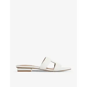 DUNE Loupe Cut-out Leather Sandals - White-leather