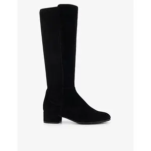 DUNE Tayla Knee-high Suede Boots - Black-suede