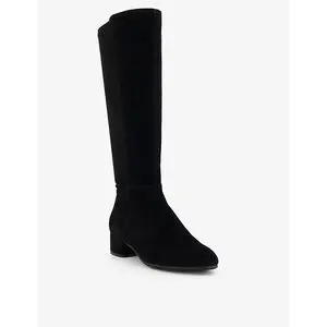 DUNE Tayla Knee-high Suede Boots - Black-suede