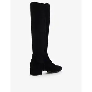 DUNE Tayla Knee-high Suede Boots - Black-suede