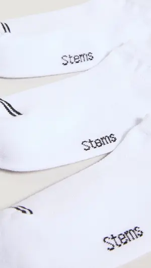 STEMS Three-pack No Show Training Socks - White X 3
