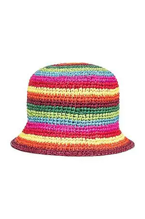 Valentino Garavani Crochet Enamel V Bucket Hat In Red