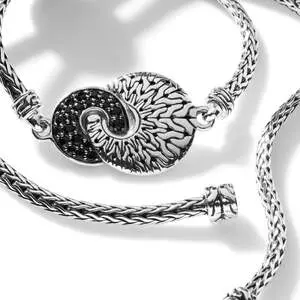 John Hardy Carved Chain Slider Bracelet Pav