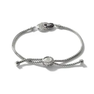 John Hardy Carved Chain Slider Bracelet Pav
