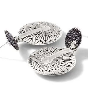 John Hardy Carved Chain Drop Earrings Pav