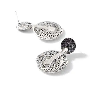 John Hardy Carved Chain Drop Earrings Pav