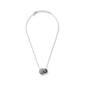 John Hardy Carved Chain Pendant Necklace Pav - Silver
