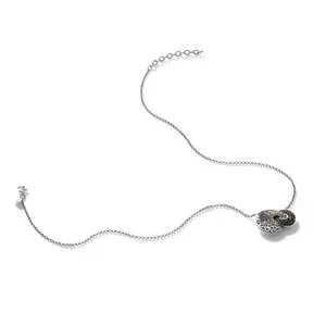 John Hardy Carved Chain Pendant Necklace Pav