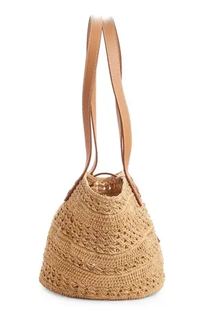 Saint Laurent Small Panier Woven Straw Tote