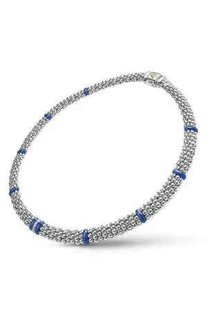 Lagos Blue Caviar Diamond Station Necklace