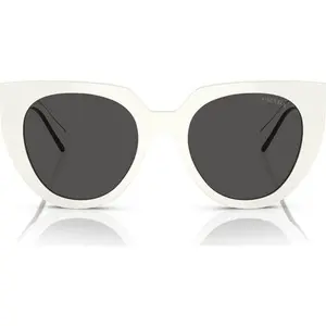 Prada 52mm Cat Eye Sunglasses - Bone