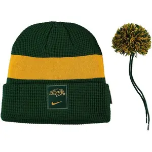 Nike Ndsu Bison Logo Sideline Cuffed Knit Hat With Pom