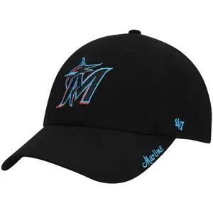 '47 Miami Marlins Team Miata Clean Up Adjustable Hat - Black