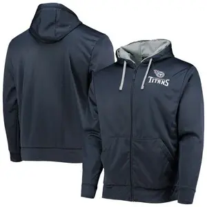 DUNBROOKE Gray Tennessee Titans Apprentice Full-zip Hoodie - Navy