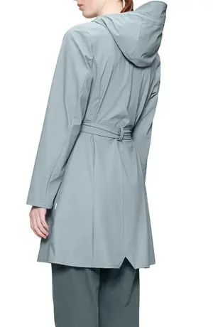 Rains Curve Waterproof Belted Jacket - Pool