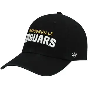 '47 Jacksonville Jaguars Clean Up Script Adjustable Hat - Black