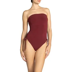 Robin Piccone Robin Piccone Aubrey Strapless One-Piece Swimsuit Ancho