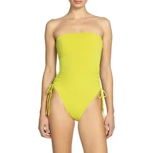 Robin Piccone Robin Piccone Aubrey Strapless One-Piece Swimsuit Honeydew