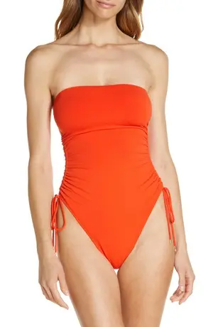 Robin Piccone Robin Piccone Aubrey Strapless One-Piece Swimsuit Persimmon