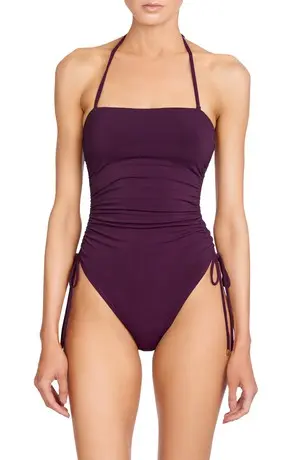 Robin Piccone Robin Piccone Aubrey Strapless One-Piece Swimsuit Plum