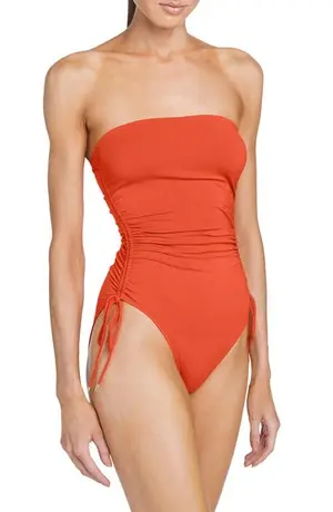 Robin Piccone Robin Piccone Aubrey Strapless One-Piece Swimsuit Poppy