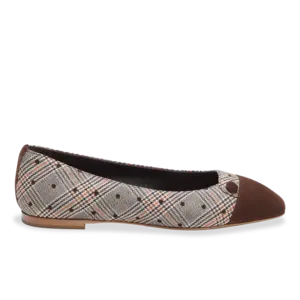 Sarah Flint SARAH FLINT Sacchetto Ballet Flat Espresso Glen Check Textile