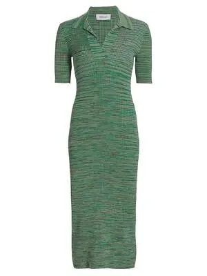 Derek Lam 10 Crosby Women's Cianna Rib-Knit Space-Dyed Dress - Green Space Dye  - Green Space Dye