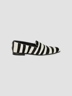 Manolo Blahnik Mario Striped Loafers - Black