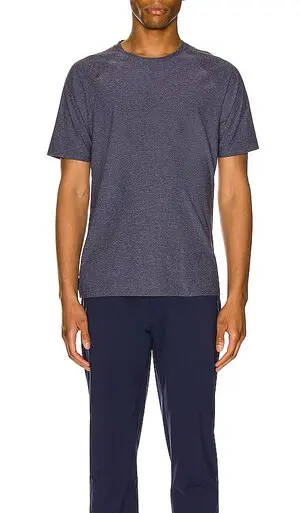 RHONE Reign Short Sleeve In Blue - Midnight Heather
