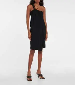navy blue dress for baby girl Helmut Lang Asymmetrical Shirt Dress in Black main image 1