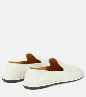 THE ROW Canal Leather Loafers - White