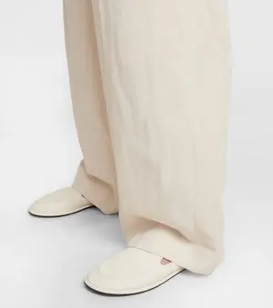 THE ROW Canal Leather Loafers - White