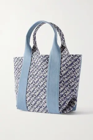 See By Chloé Laetizia Leather-trimmed Paneled Denim Tote