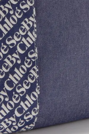 See By Chloé Laetizia Leather-trimmed Paneled Denim Tote