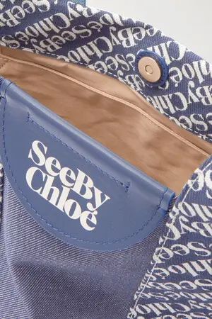 See By Chloé Laetizia Leather-trimmed Paneled Denim Tote