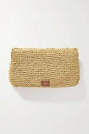 ANYA HINDMARCH Bow Fringed Raffia Clutch