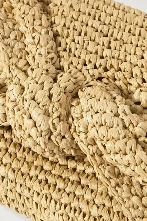 ANYA HINDMARCH Bow Fringed Raffia Clutch
