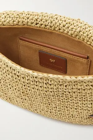 ANYA HINDMARCH Bow Fringed Raffia Clutch