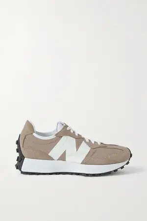 NEW BALANCE 327 Rubber-trimmed Suede And Shell Sneakers