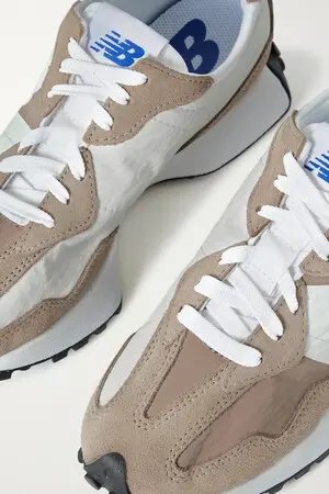 NEW BALANCE 327 Rubber-trimmed Suede And Shell Sneakers