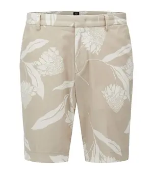 BOSS Floral Tailored Shorts - Beige