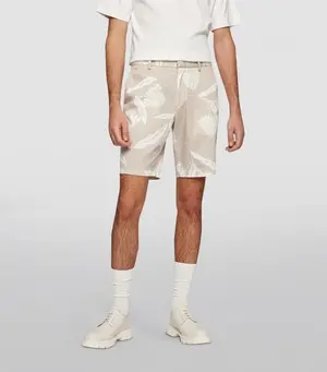 BOSS Floral Tailored Shorts - Beige