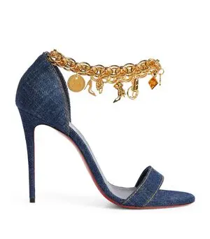 CHRISTIAN LOUBOUTIN Gourmi Denim Sandals 100