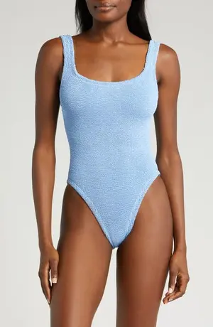 Hunza G Crinkle One-piece Swimsuit - Cornflower