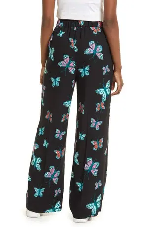 Nordstrom Cristina Martinez Printed Trousers - Black Butterfly Beauty