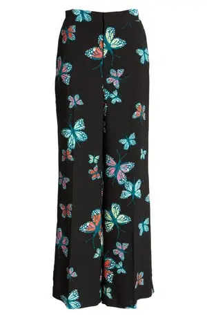 Nordstrom Cristina Martinez Printed Trousers - Black Butterfly Beauty