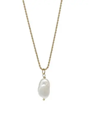 DEGS & SAL Freshwater Pearl Pendant Necklace - Gold