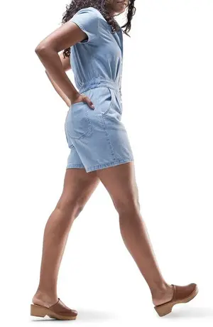 LEEM Short Sve Union-all Nonstretch Denim Romper